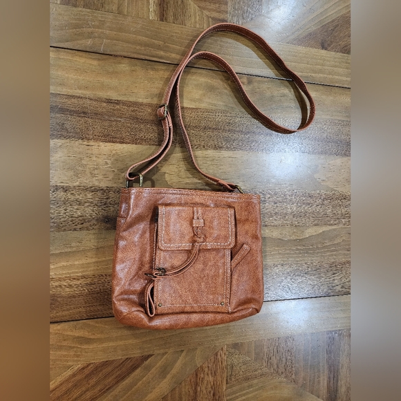 boc | Bags | Boc Shoulder Tote Bag Purse Brown Handbag Stitch Faux ...